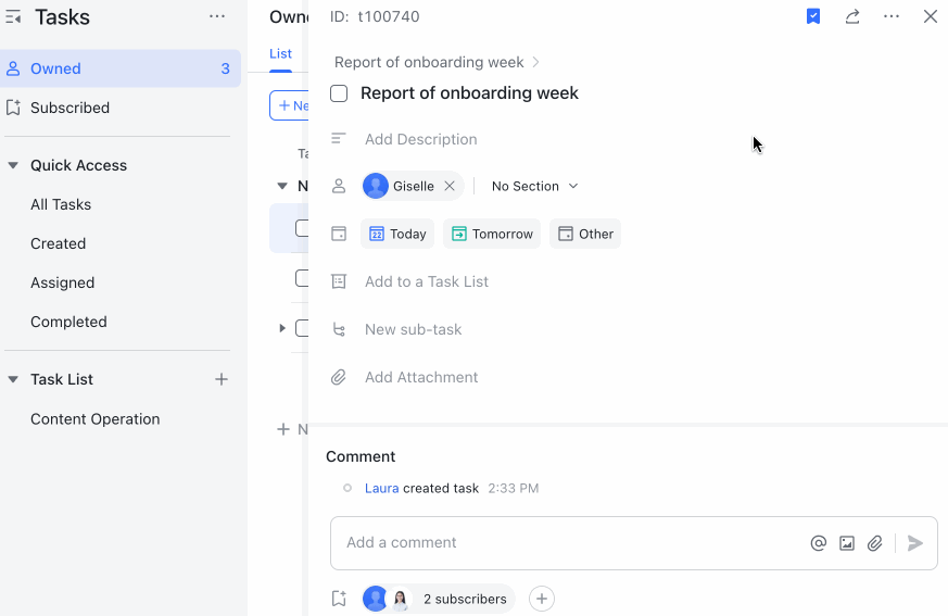 Tasks Updates