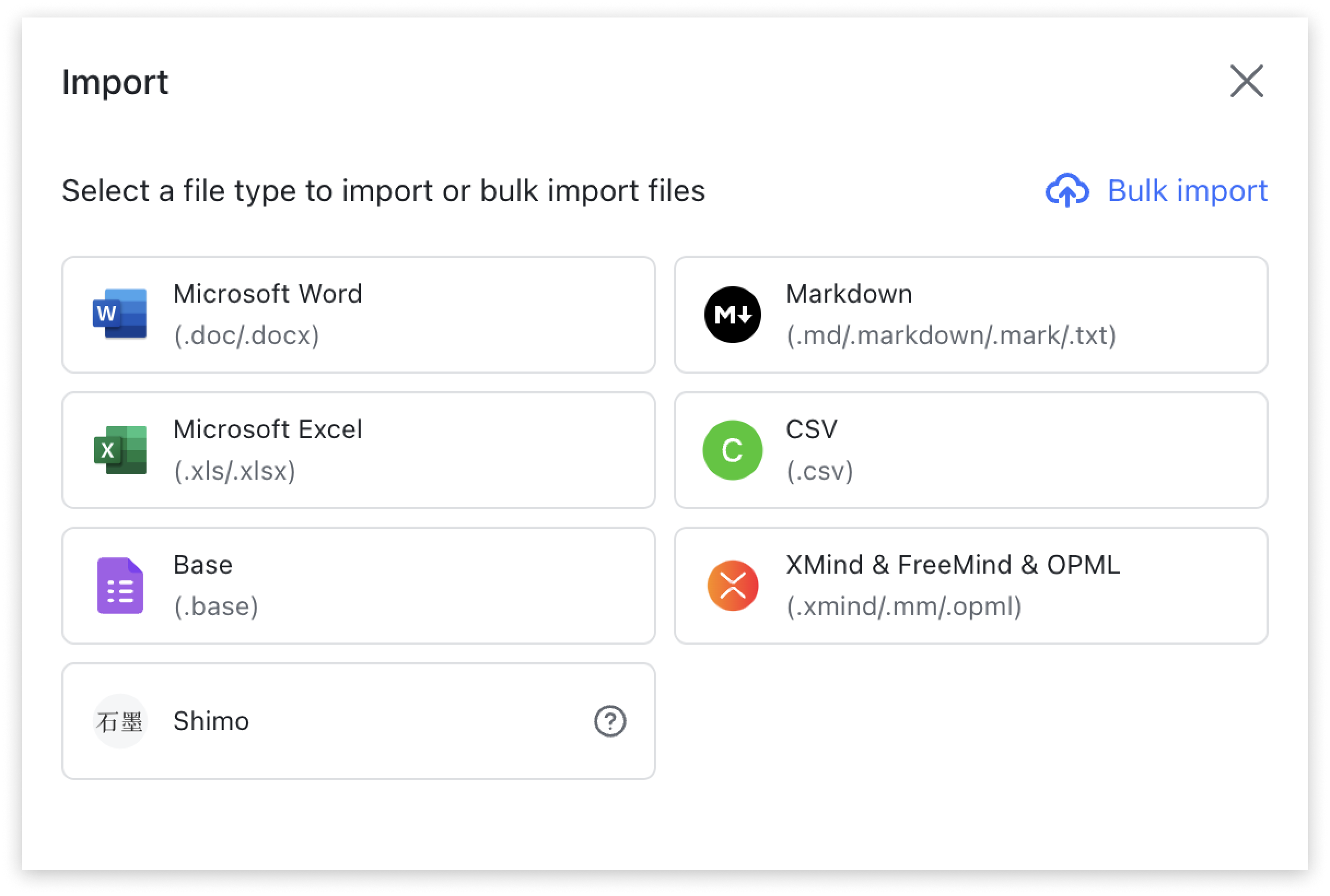 Import and export Base